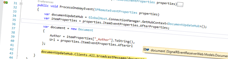 How to integrate SignalR 2.0 in a SharePoint 2013 MVC App